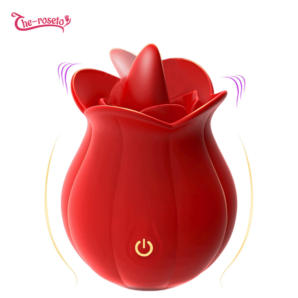 10 Speeds Rose Vibrator With Tongue – Libiyi