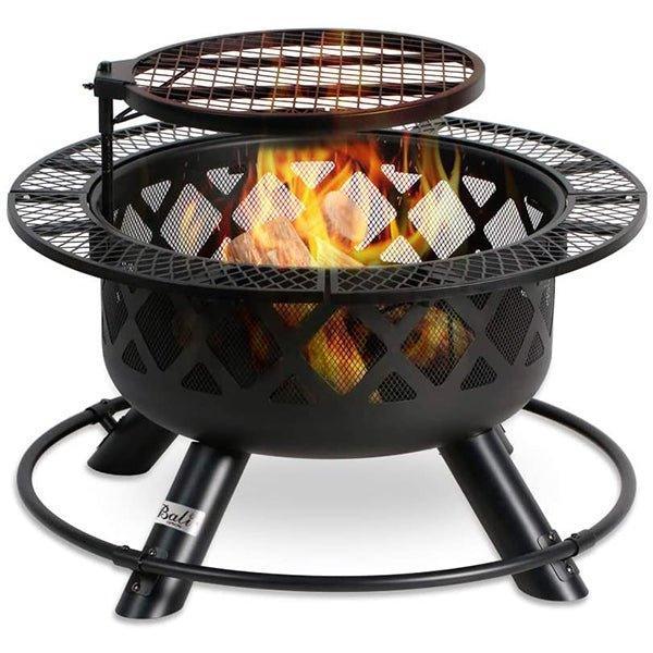 Round Wood Fire Pits With Grills 32 Inch – Libiyi