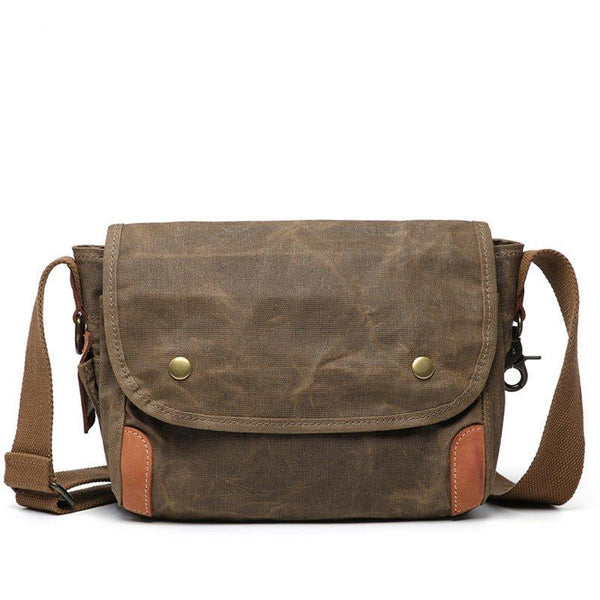 Small Messenger Bag Waxed Canvas Mens – Libiyi